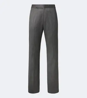 TOM FORD Mouline Wool Twill Straight Pants - Grey