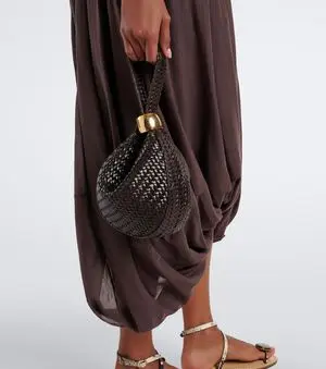 AMANU Zambia Small Leather Top-handle Bag