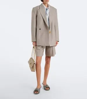 Bottega Veneta Checked Double-breasted Wool Blazer