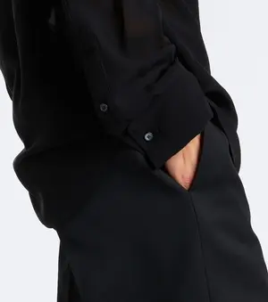 Fendi Lace-trimmed Silk Georgette Shirt