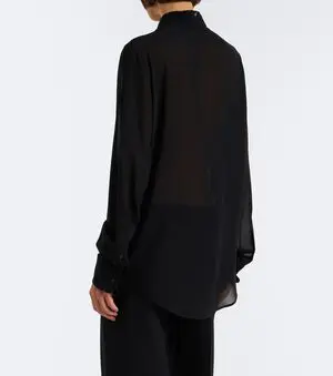 Fendi Lace-trimmed Silk Georgette Shirt