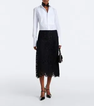 Fendi Cotton Poplin Shirt With Pique Trim