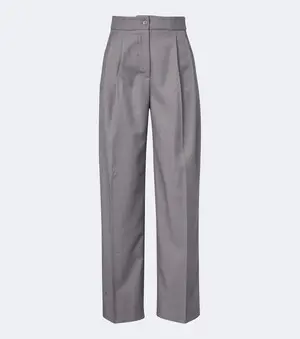 THE FRANKIE SHOP Doyer Pleated Wide-leg Pants - Grey
