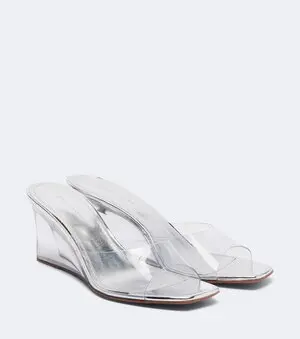 Amina Muaddi Lupita Wedge Mules - Transparent