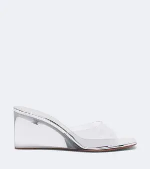 Amina Muaddi Lupita Wedge Mules - Transparent