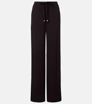 Agnona Jersey Wide-leg Pants - Brown