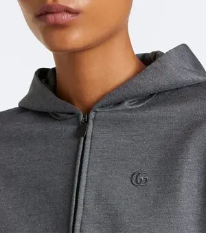 Gucci Cotton And Silk Zip-up Hoodie