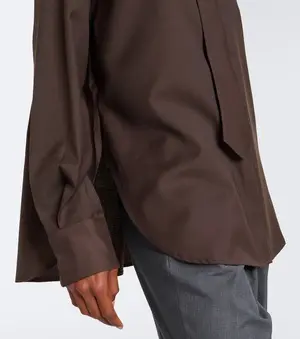 THE FRANKIE SHOP Peri Tie-neck Shirt - Brown