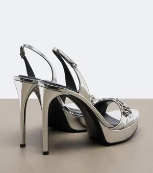 Gucci Metallic Leather Platform Sandals