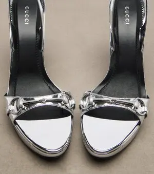 Gucci Metallic Leather Platform Sandals