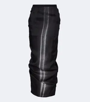Rick Owens Soft Pillar Gathered Printed Maxi Skirt