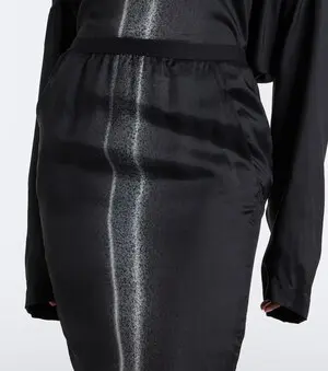 Rick Owens Soft Pillar Gathered Printed Maxi Skirt