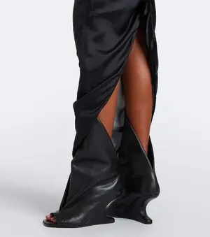 Rick Owens Soft Pillar Gathered Printed Maxi Skirt