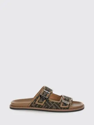 Fendi Sandals With Ff Motif - Brown