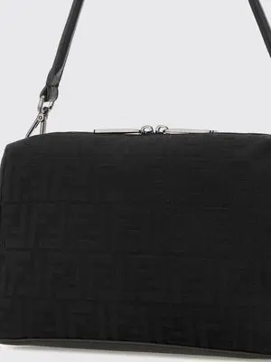 Fendi Lui Pouch In Nylon With Ff Monogram - Black
