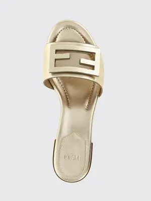 Fendi Laminated Leather Baguette Mules