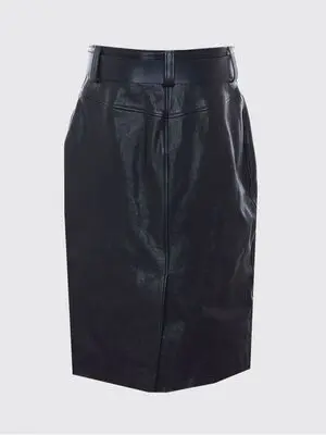 Saint Laurent High-waisted Leather Pencil Mini Skirt With Button Detail