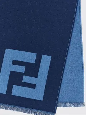 Fendi Ff Virgin Wool Scarf - Blue