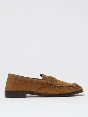 Saint Laurent Suede Loafers With Detail - Brown
