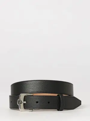 Fendi Grained Leather Ff Monogram Belt - Black