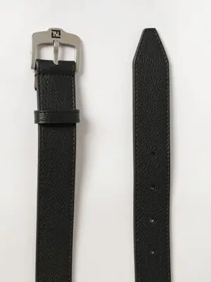 Fendi Grained Leather Ff Monogram Belt - Black