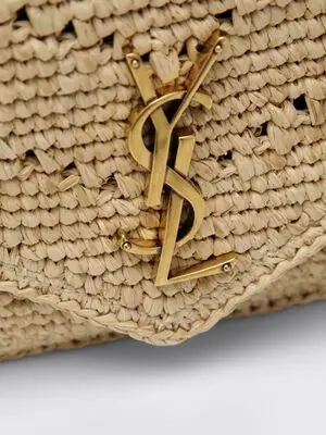 Saint Laurent Loulou Small Crochet Raffia Shoulder Bag