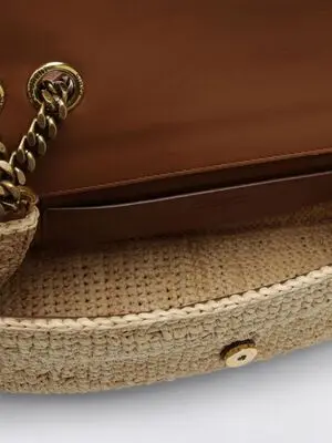 Saint Laurent Loulou Small Crochet Raffia Shoulder Bag
