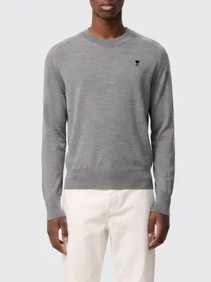 AMI Paris Wool Crew Neck Sweater - Grey