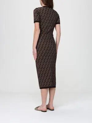 Fendi Ff Cotton Knit Sheath Dress