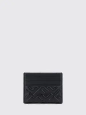 Fendi Ff Baguette Lambskin Card Holder - Black