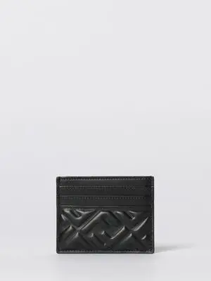 Fendi Ff Baguette Lambskin Card Holder - Black