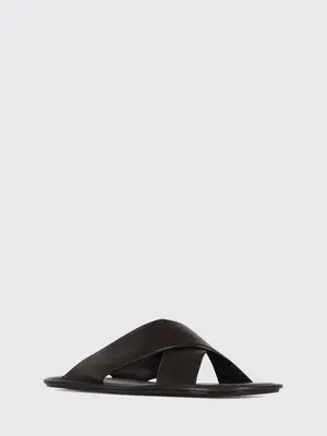 Saint Laurent Carlyle Smooth Calfskin Slide Sandals