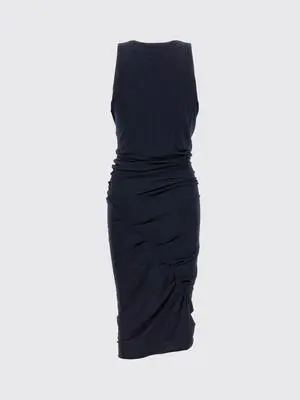 Saint Laurent Sleeveless Ruched Midi Dress