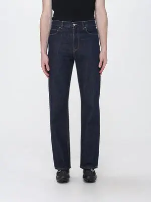 Fendi Slim Fit Skinny Jeans In Cotton Denim With Ff Monogram - Blue
