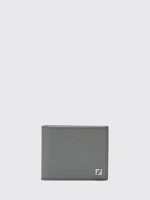 Fendi Squared Ff Leather Wallet - Grey