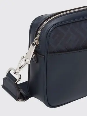 Fendi Squared Ff Coated Leather And Cotton Bag
