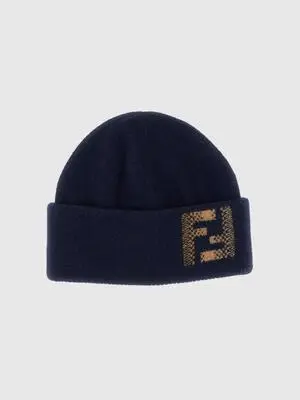 Fendi Ff Wool Blend Hat - Blue