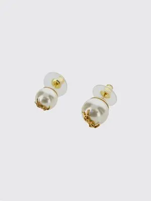 Saint Laurent Pearl Stud Earrings With Logo Detail