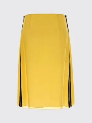 Fendi Silk Organza Floral Embroidered Midi Pencil Skirt