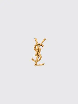 Saint Laurent Monogram Brooch - Gold