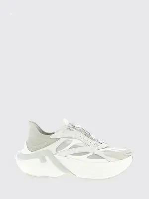 Fendi F-light Leather And Nylon Sneakers - Grey