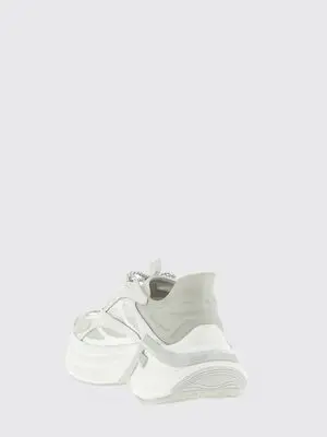 Fendi F-light Leather And Nylon Sneakers - Grey