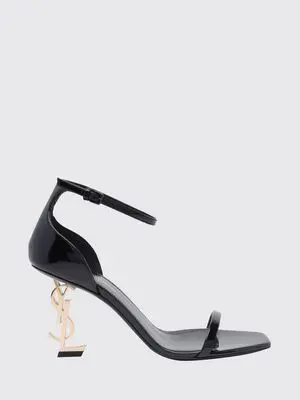Saint Laurent Opyum Sandals With Monogram Heel - Black