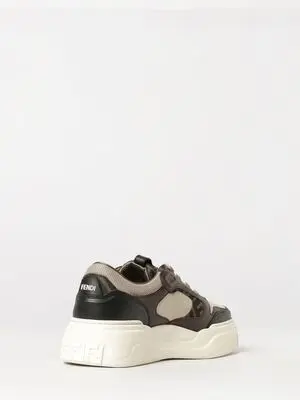 Fendi Force Calf Leather Sneakers With Ff Monogram - Multicolor