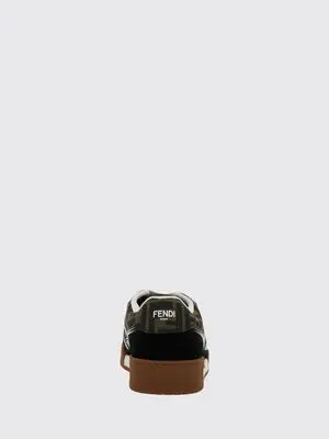 Fendi Match Suede And Ff Monogram Jacquard Sneakers