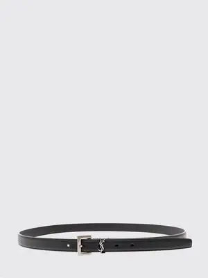 Saint Laurent Grained Lambskin Leather Belt - Black