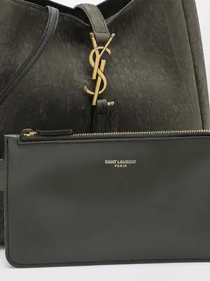 Saint Laurent Le 5 À 7 Hammered Leather Shoulder Bag With Monogram