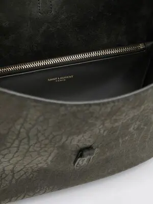 Saint Laurent Le 5 À 7 Hammered Leather Shoulder Bag With Monogram