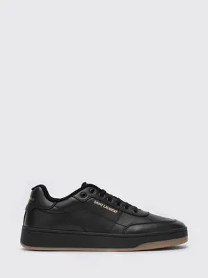 Saint Laurent Low-top Sneakers In Smooth Calfskin With Lettering Logo - Black