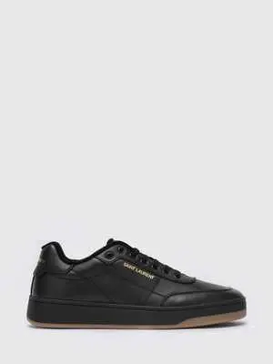Saint Laurent Low-top Sneakers In Smooth Calfskin With Lettering Logo - Black
